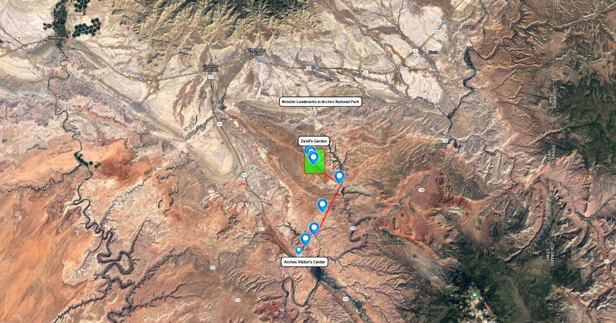 Notable Landmarks in Arches National Park : Scribble Maps