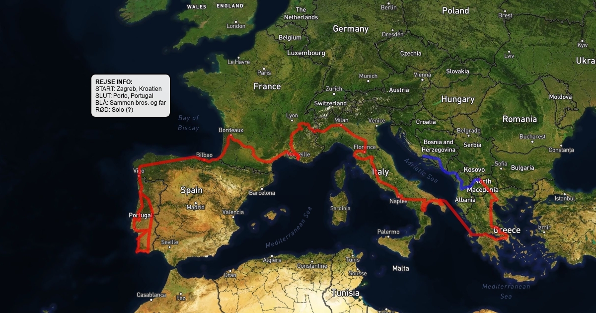 Roadtrip i Jugoslavien + Interrail i Sydeuropa : Scribble Maps