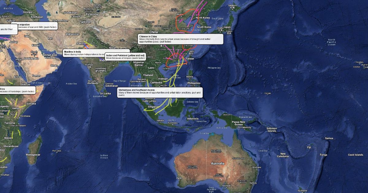 Na'Jaciya's migration map : Scribble Maps