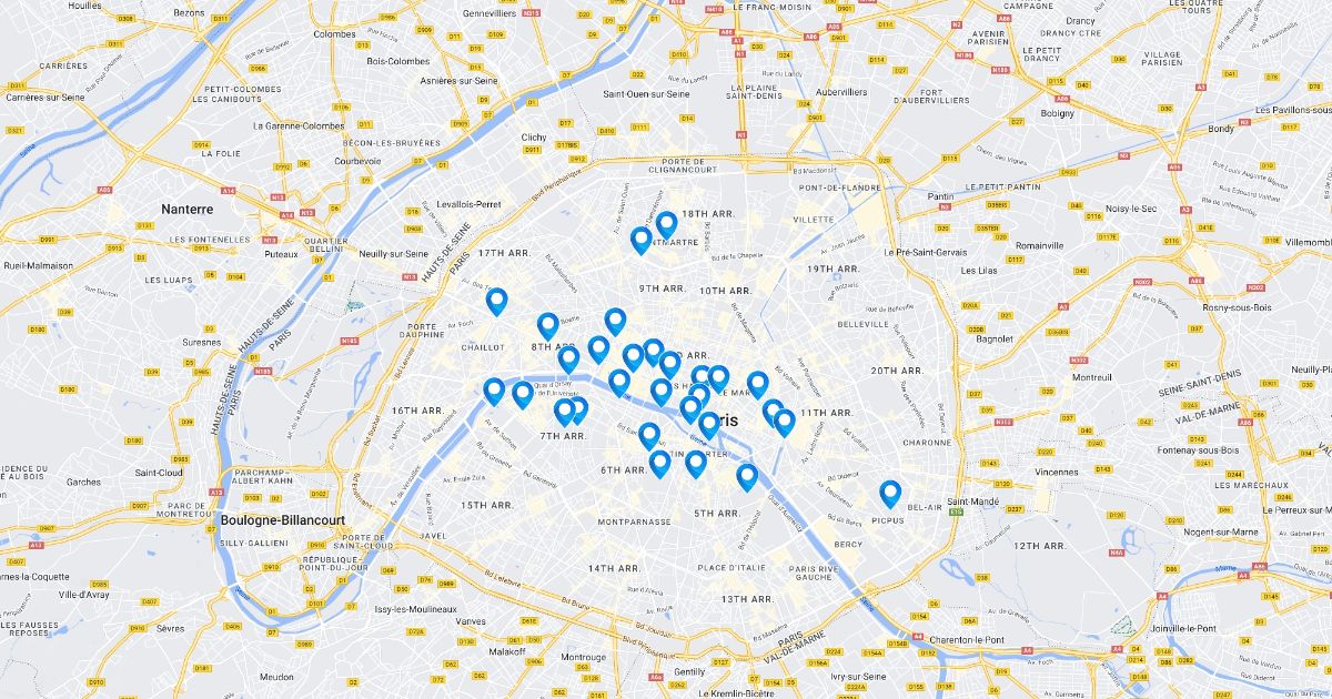 Paris tour : Scribble Maps
