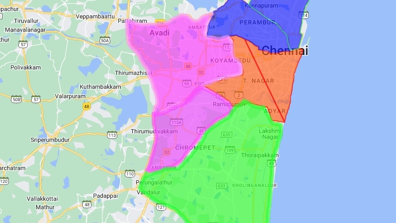 Chennai Areas : Scribble Maps