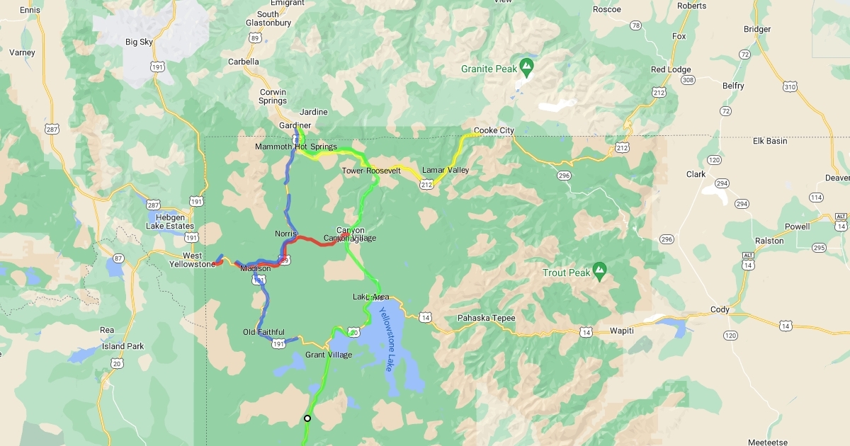 Yellowstone Grand Circle : Scribble Maps