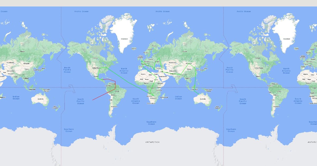 Map of Band tour : Scribble Maps