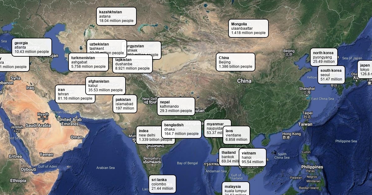 map of asia : Scribble Maps