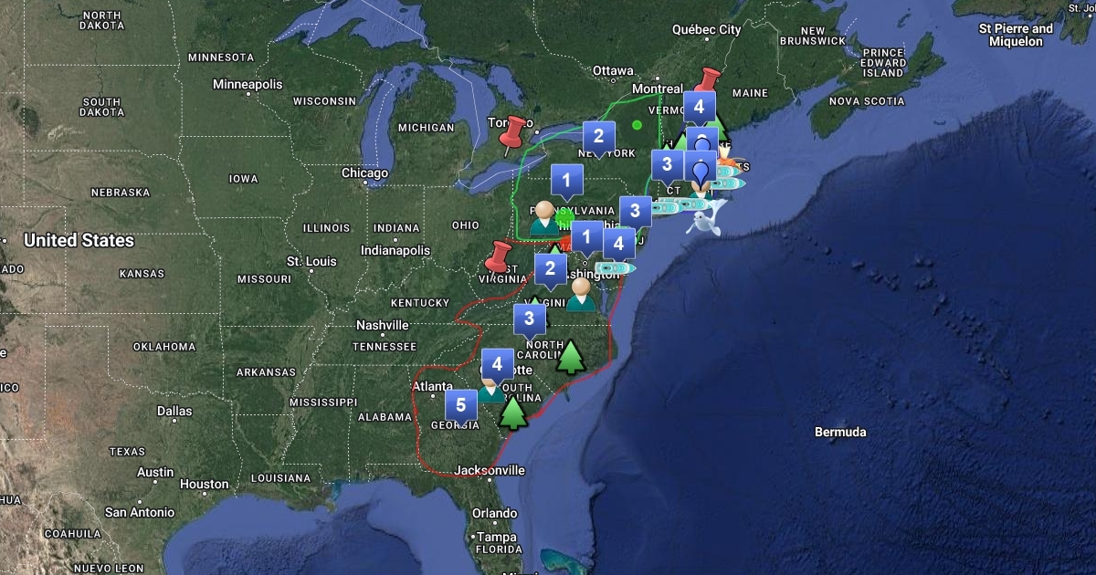 Cassidy's 13 colonies map : Scribble Maps