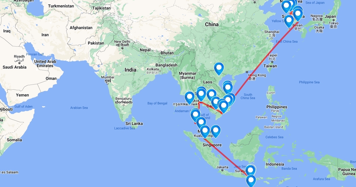 Bu 's travel map 2013-2014 : Scribble Maps