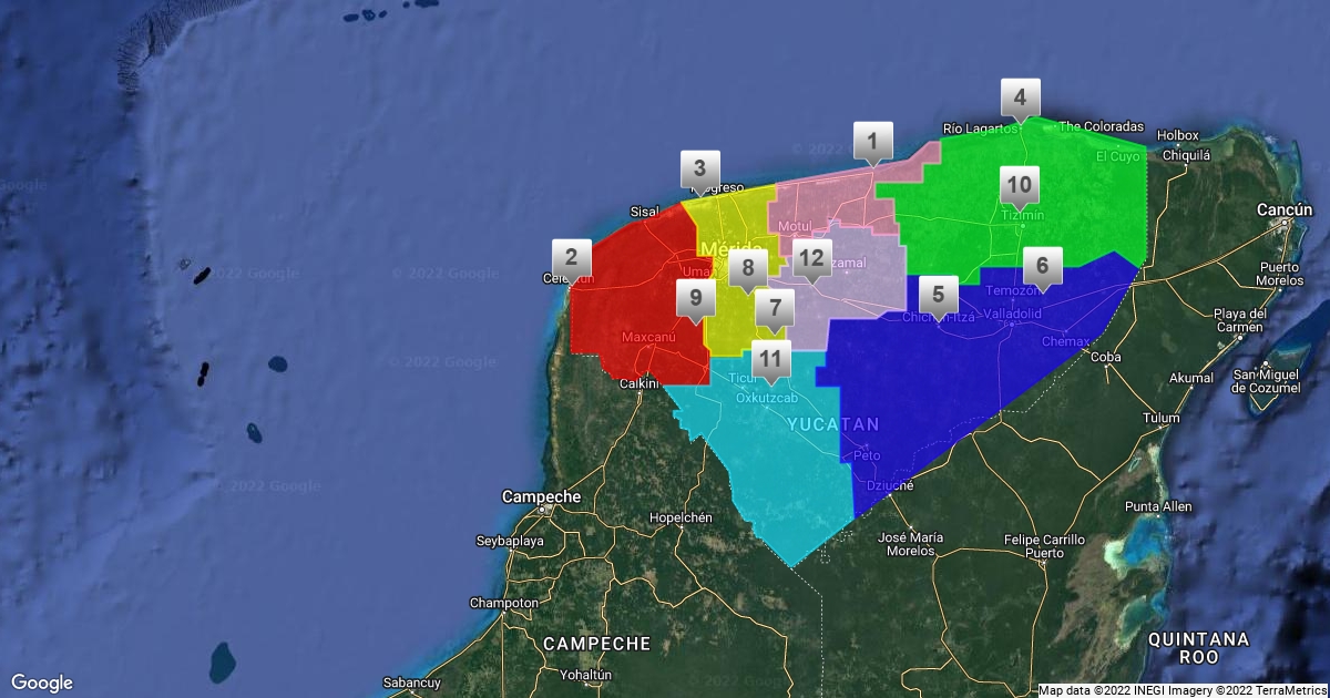 Comunidades acuáticas de Yucatán por región : Scribble Maps