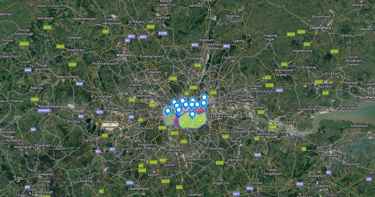 Map of London post WWII : Scribble Maps
