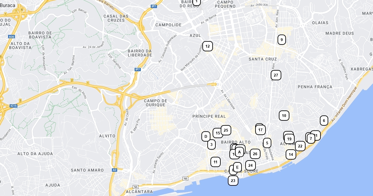 Lisbon Restaurants : Scribble Maps