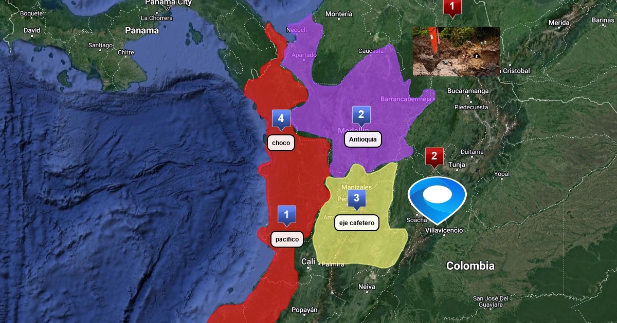 zonas en conflictos en Colombia : Scribble Maps