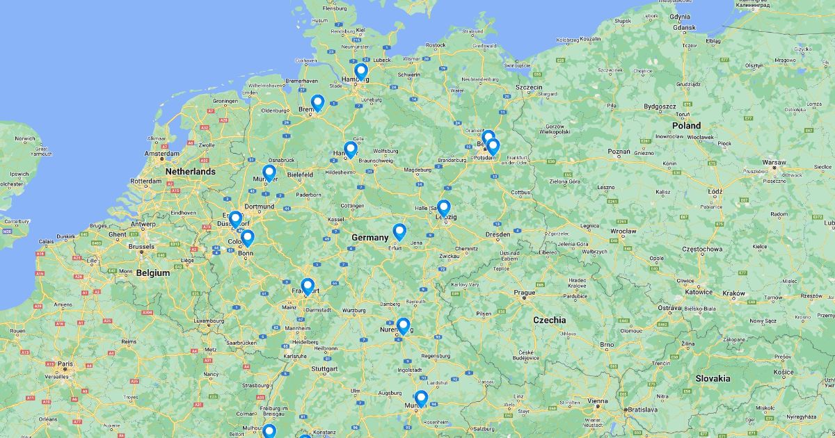 unsere Standorte : Scribble Maps