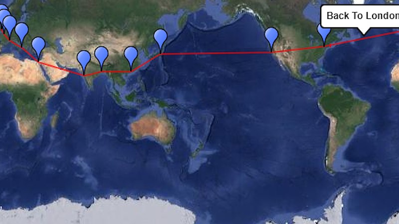Phileas Fogg Journey Map : Scribble Maps