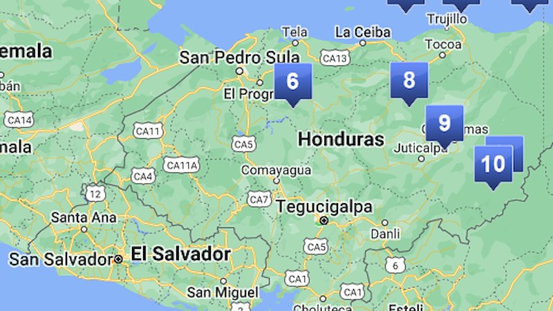 Centros Turisticos de Honduras : Scribble Maps