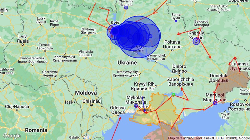 Russian invasion Ukraine 2022 map : Scribble Maps