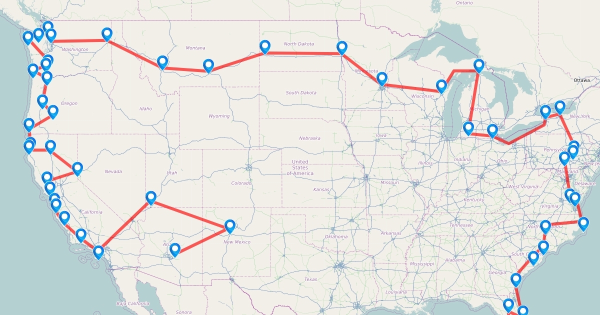 RVFoodys 2018 Road Trip : Scribble Maps
