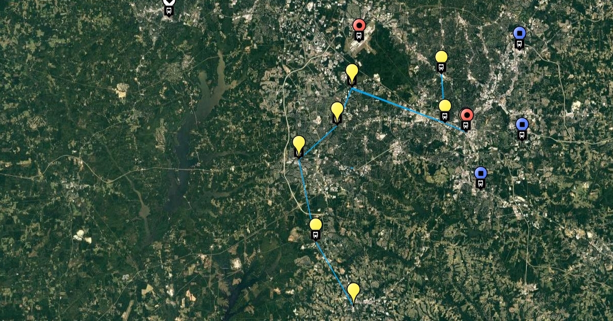 Raleigh area train network CMR : Scribble Maps