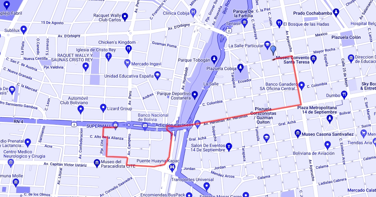 ruta del cole al supermall : Scribble Maps