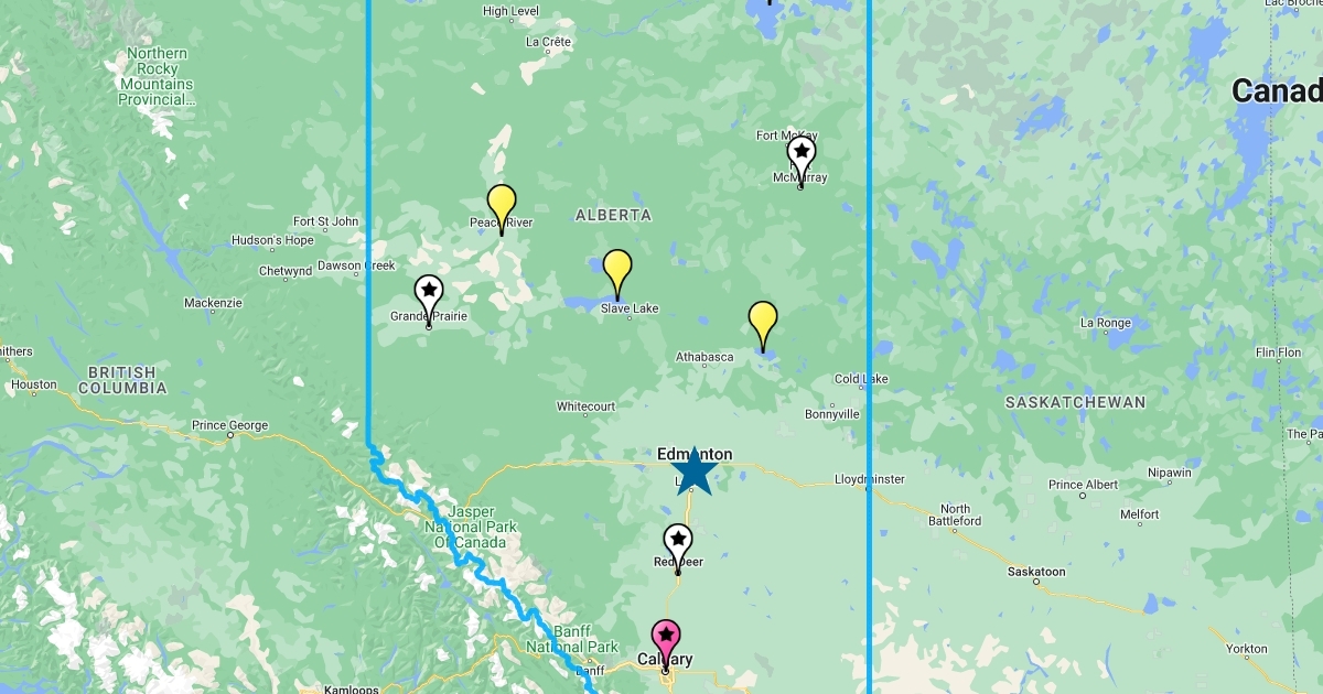 Map of Alberta : Scribble Maps