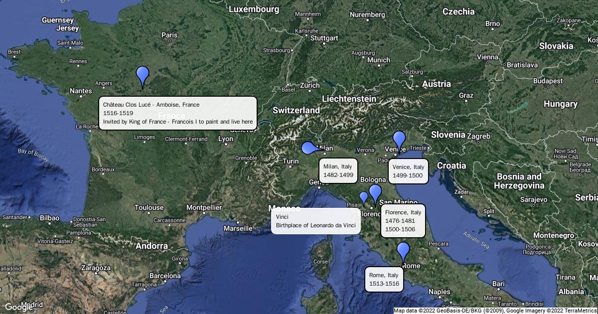 Da Vinci Timeline : Scribble Maps