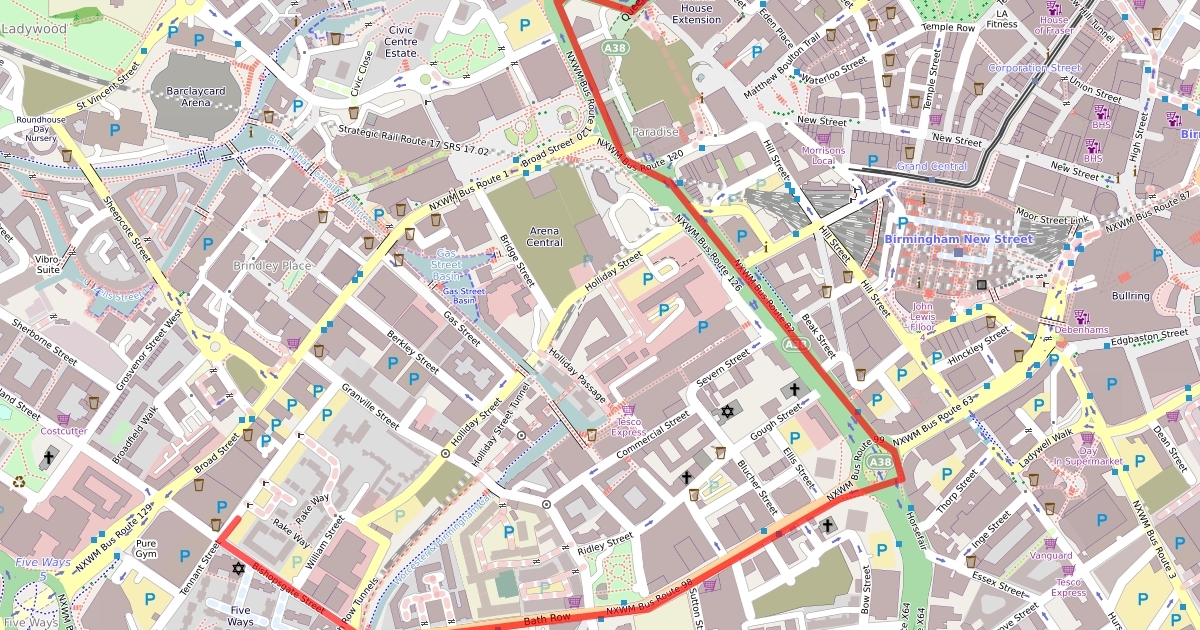 Access via A38/Aston Ex : Scribble Maps