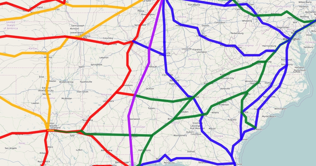 freight rail map : Scribble Maps