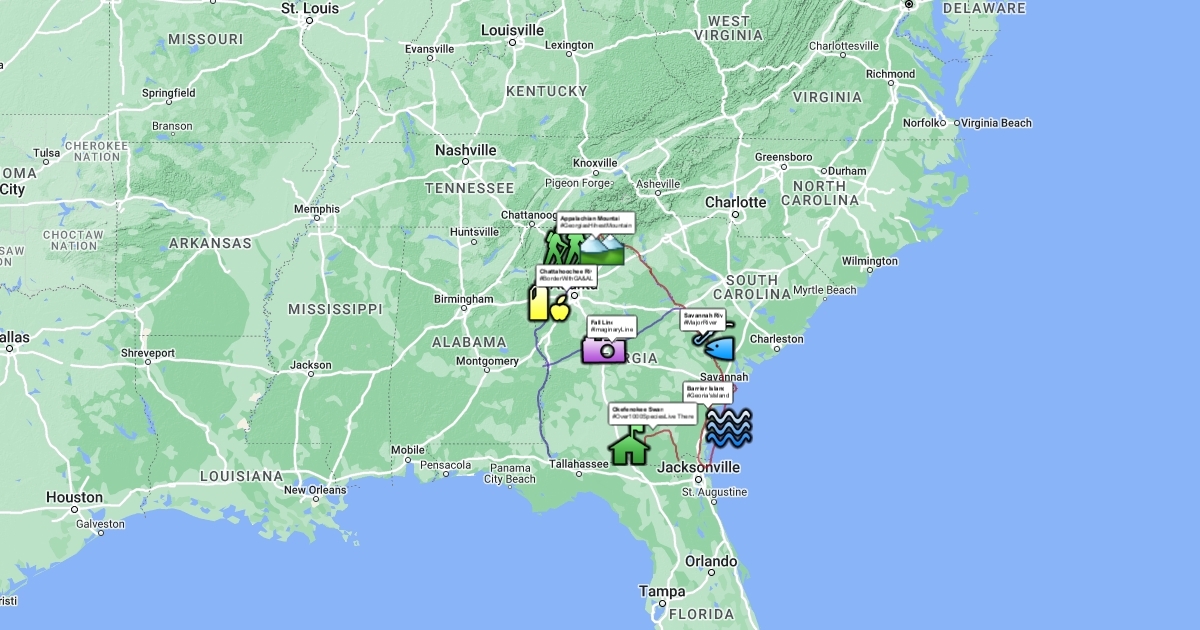 6 of Georgias Physical Features : Scribble Maps