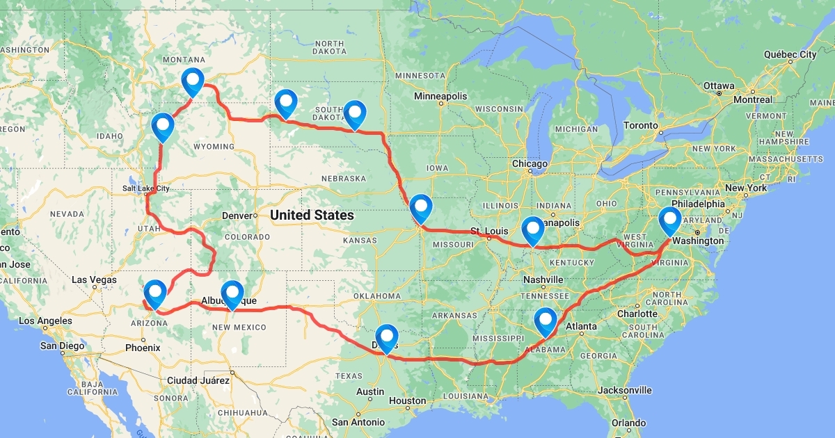 Trip Out West : Scribble Maps