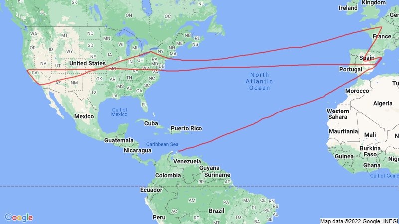 Mapa rutas de Jon : Scribble Maps