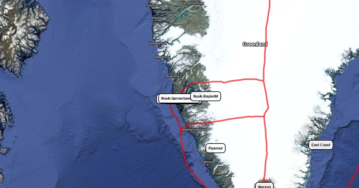 Greenland but divided into districts : Scribble Maps