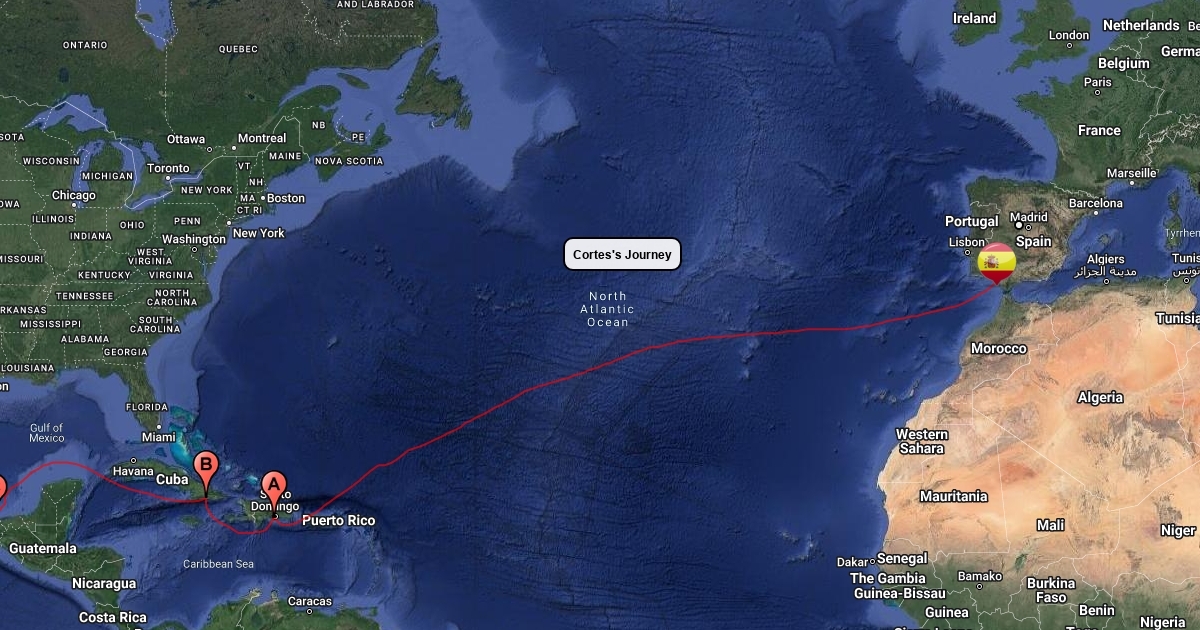 Cortes's Journey : Scribble Maps