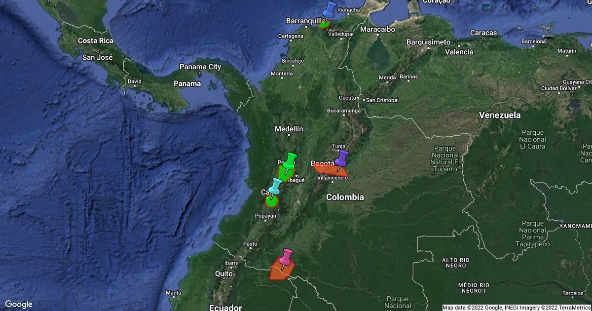 MAPA UBICACION CULTURAS PRECOLOMBINAS DE COLOMBIA : Scribble Maps