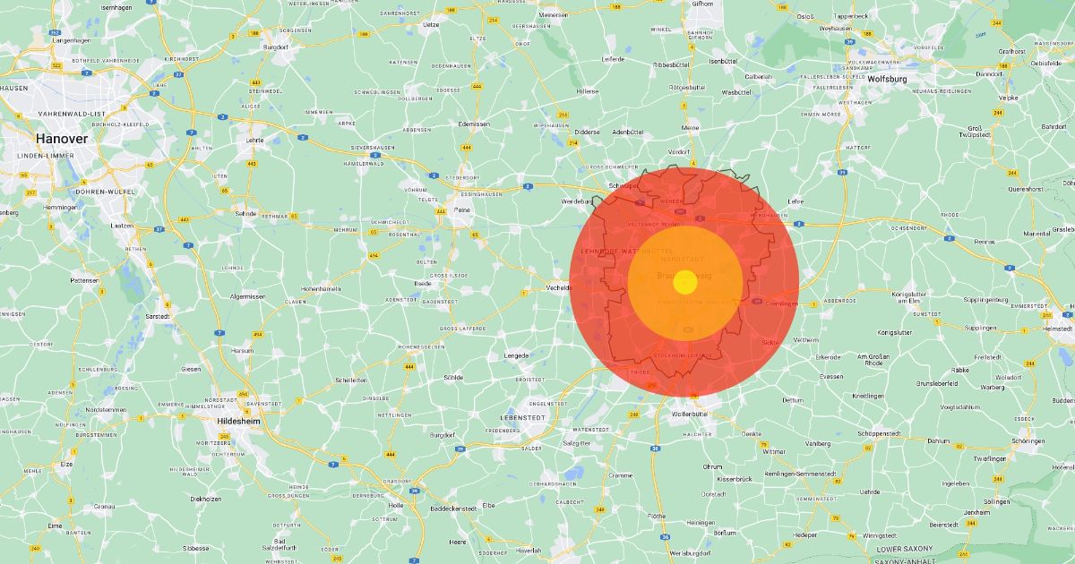 Location map of Braunschweig : Scribble Maps