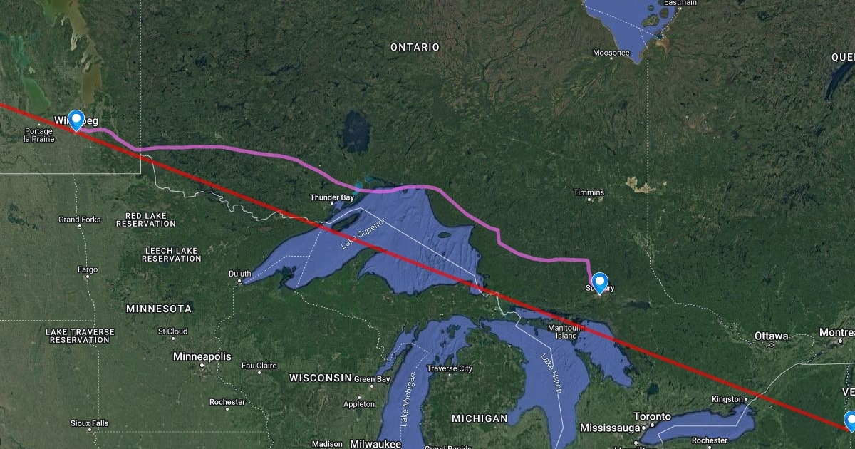 hatchet plane route : Scribble Maps