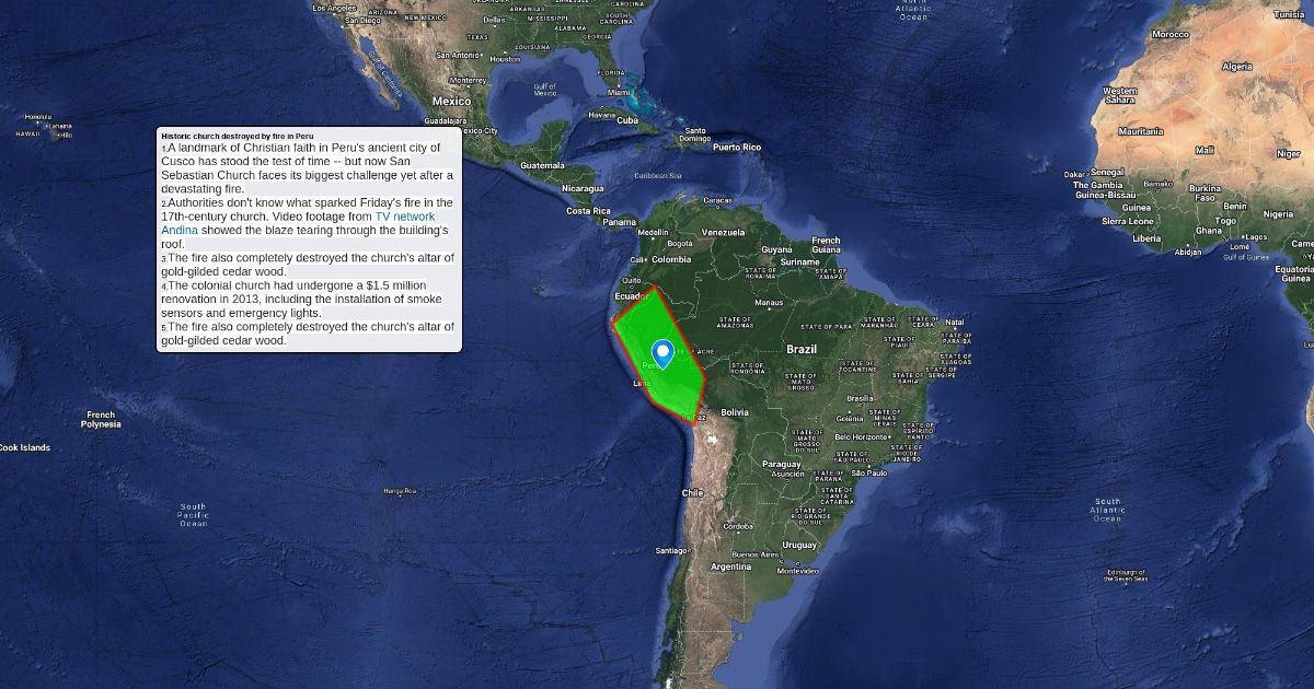 Historic church destroyed by fire in Peru : Scribble Maps