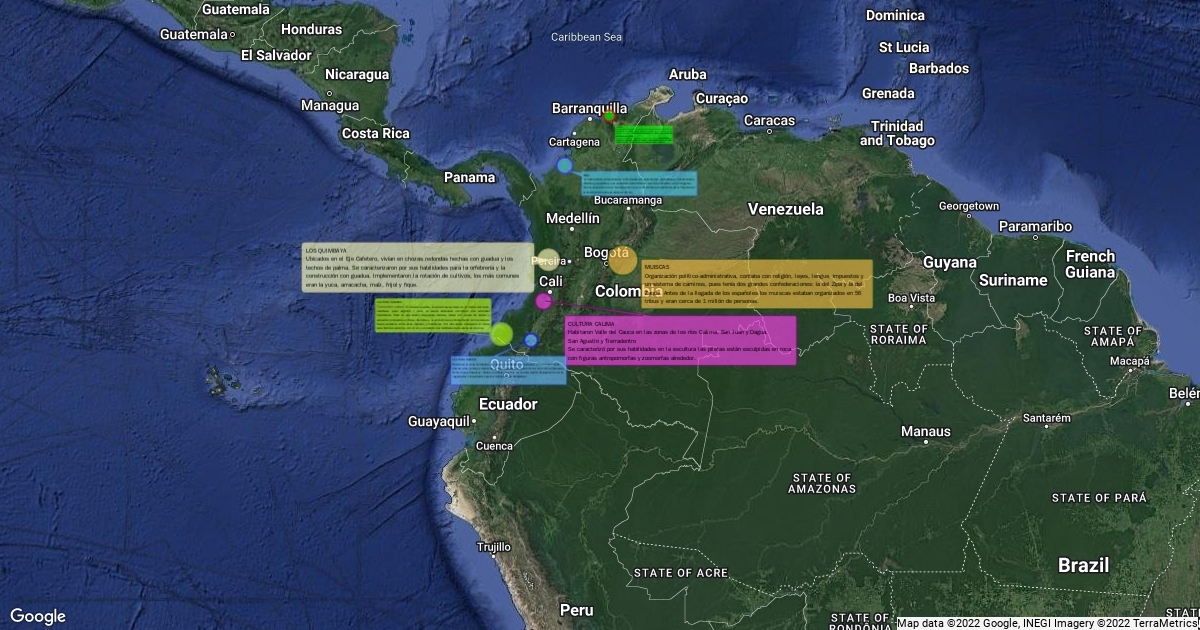CULTURAS PRECOLOMBINAS EN COLOMBIA : Scribble Maps