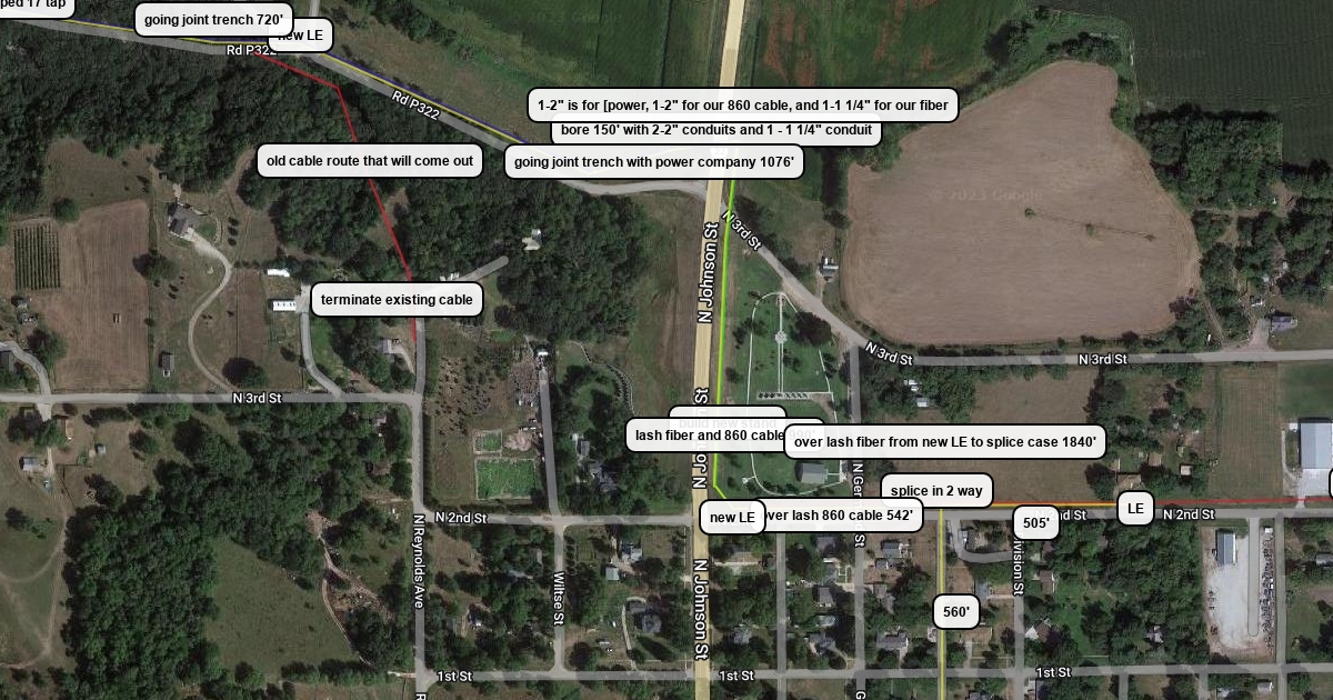 Fullerton fiber coax build : Scribble Maps