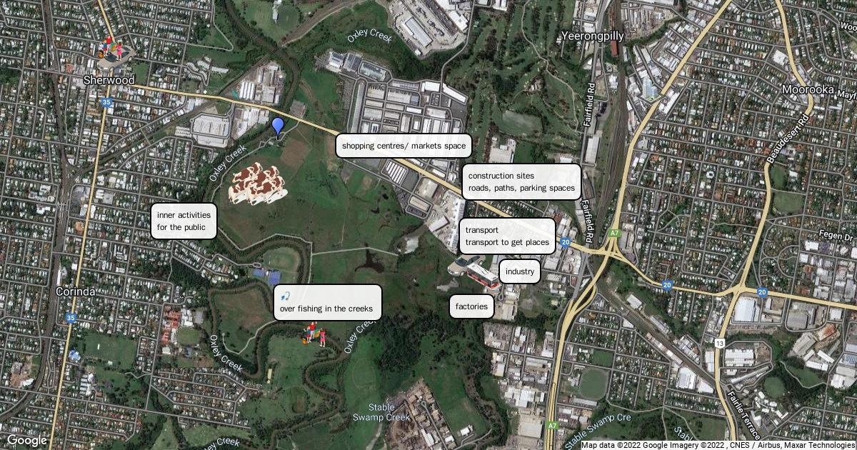 human impacts on oxley creek common : Scribble Maps