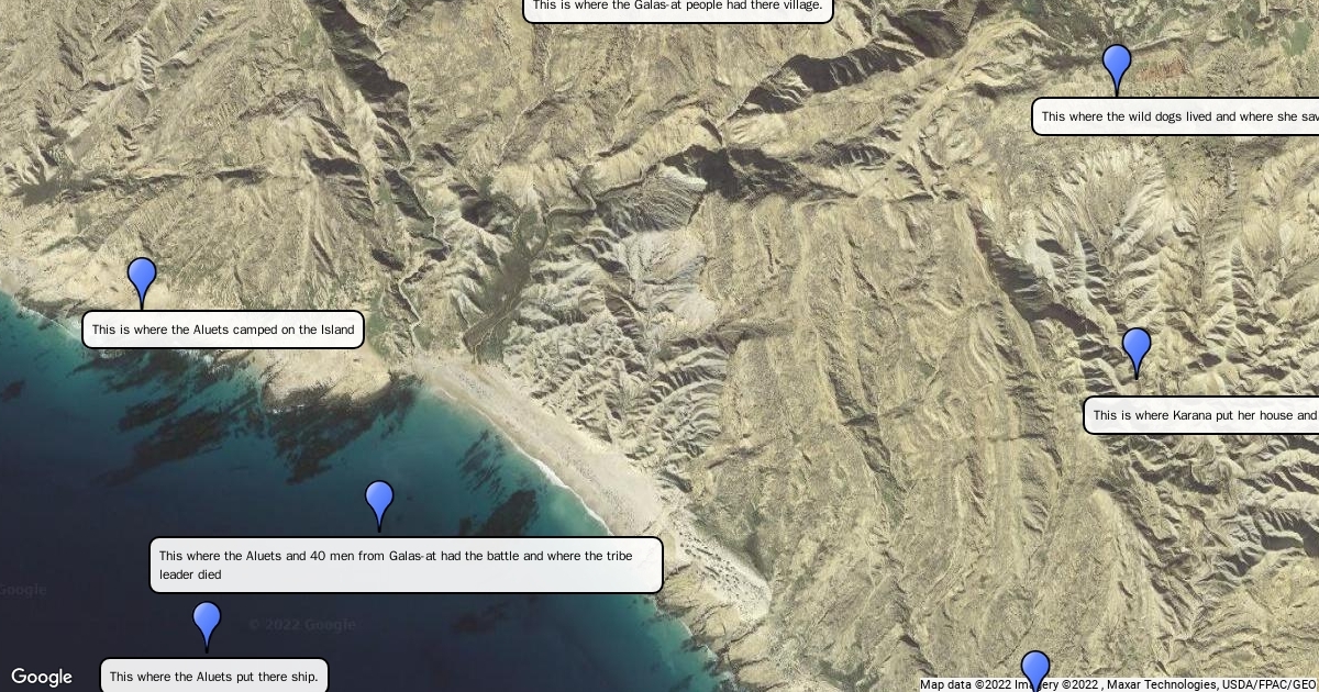 Island Of The Blue Dolphins Detailed Map