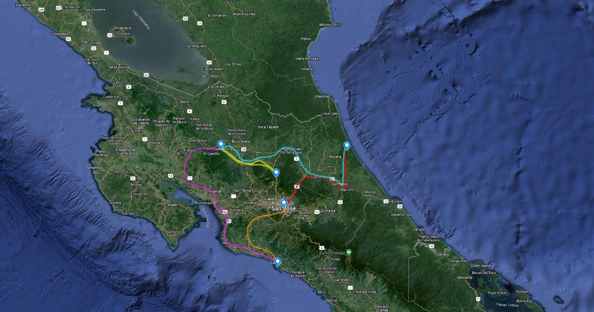 Shipley Costa Rica Trip : Scribble Maps