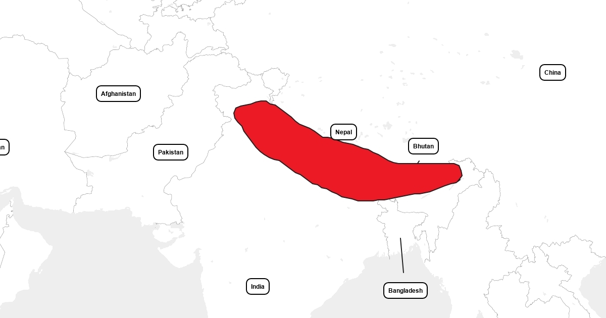 Physical Map Of South Asia : Scribble Maps