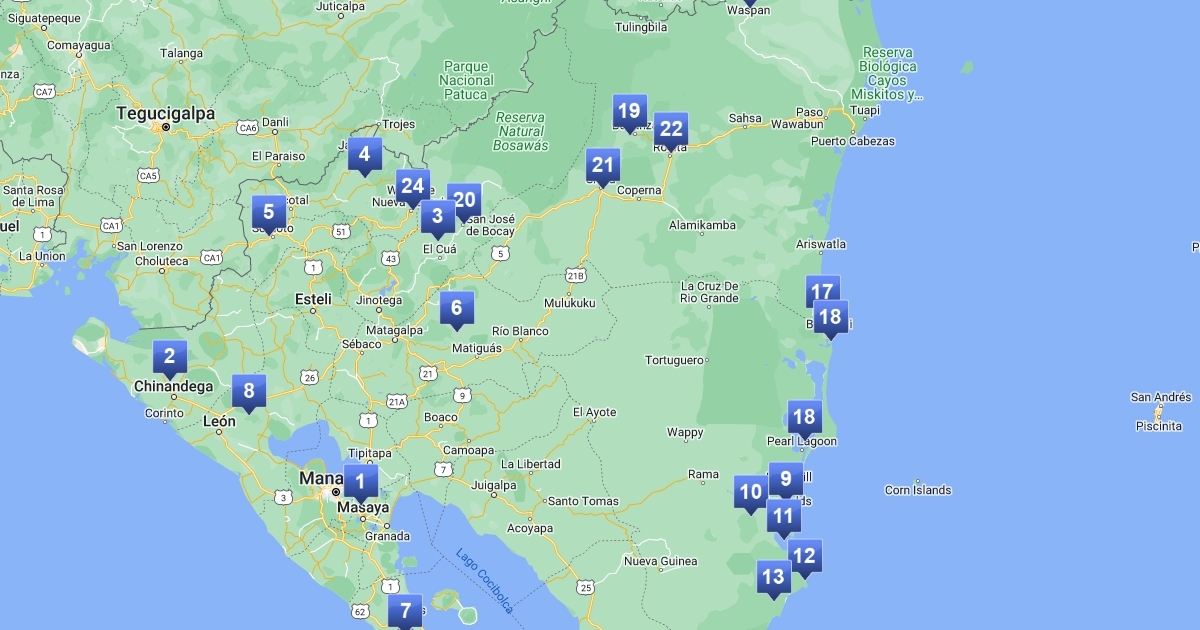 pueblos y comunidades étnicas en Nicaragua : Scribble Maps