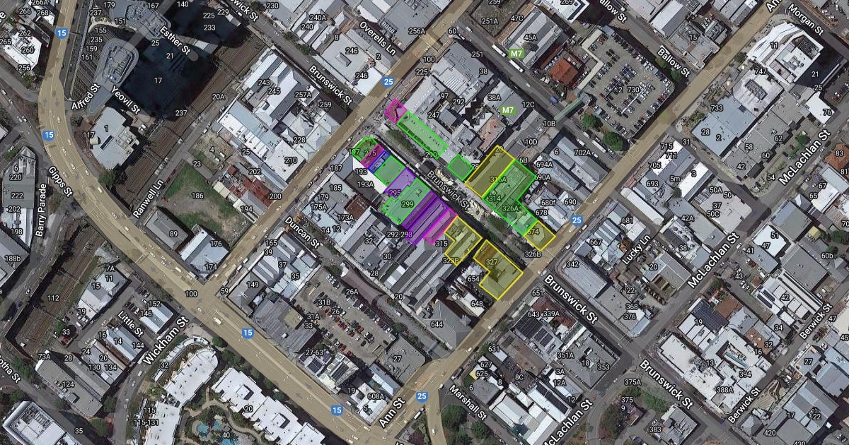 Map 6: Brunswick Street Mall, land use of 2021. : Scribble Maps