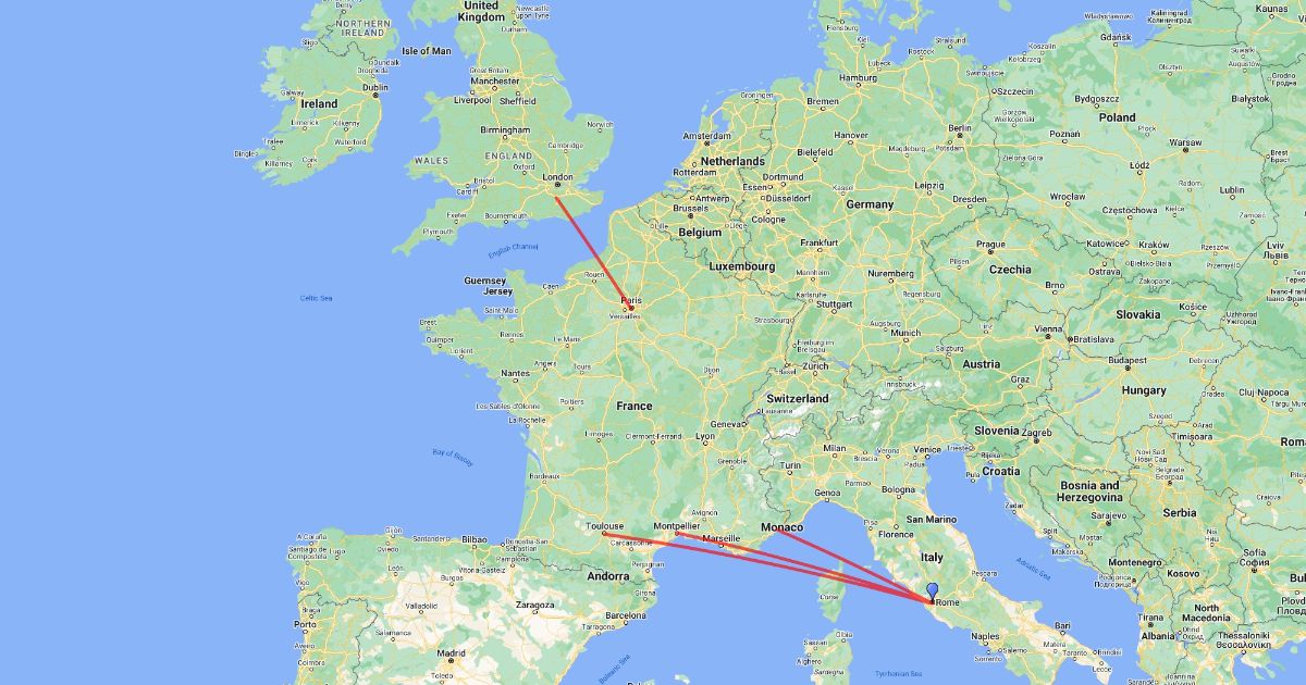 Leave Rome : Scribble Maps