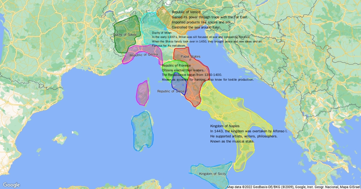Renaissance Italy City States : Scribble Maps