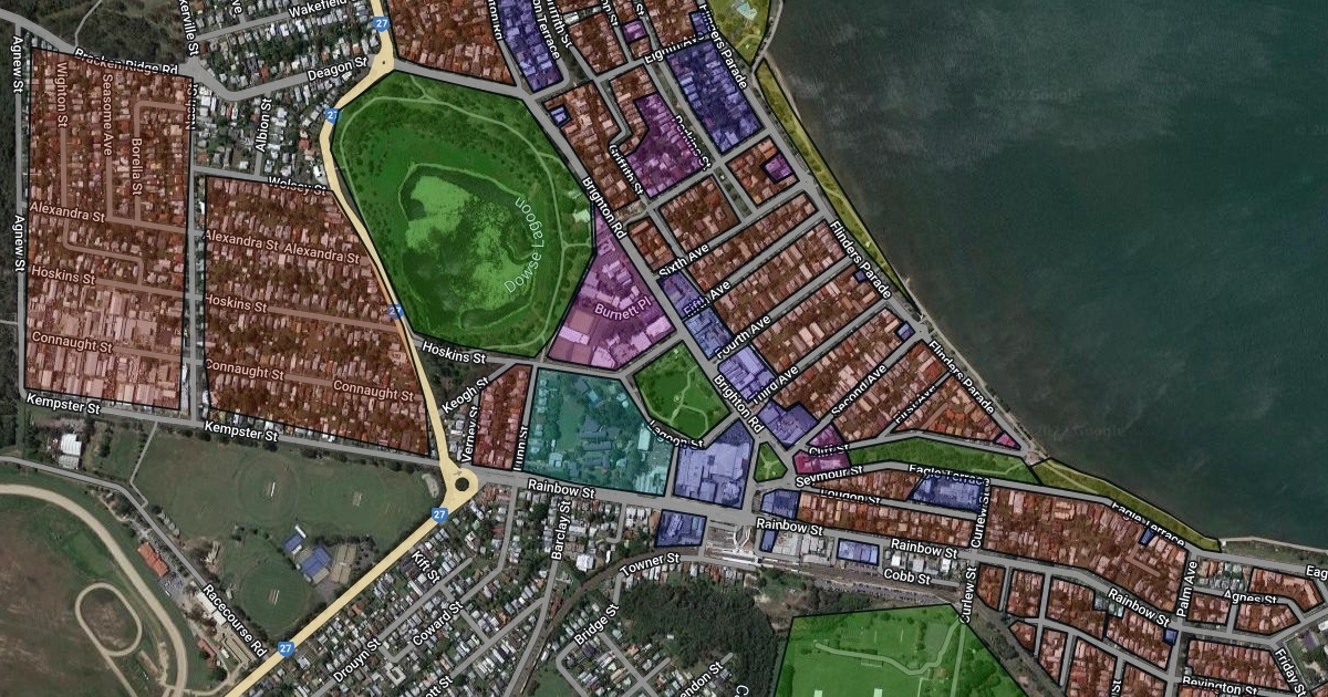 Map2: land use at Sandgate 2022 : Scribble Maps