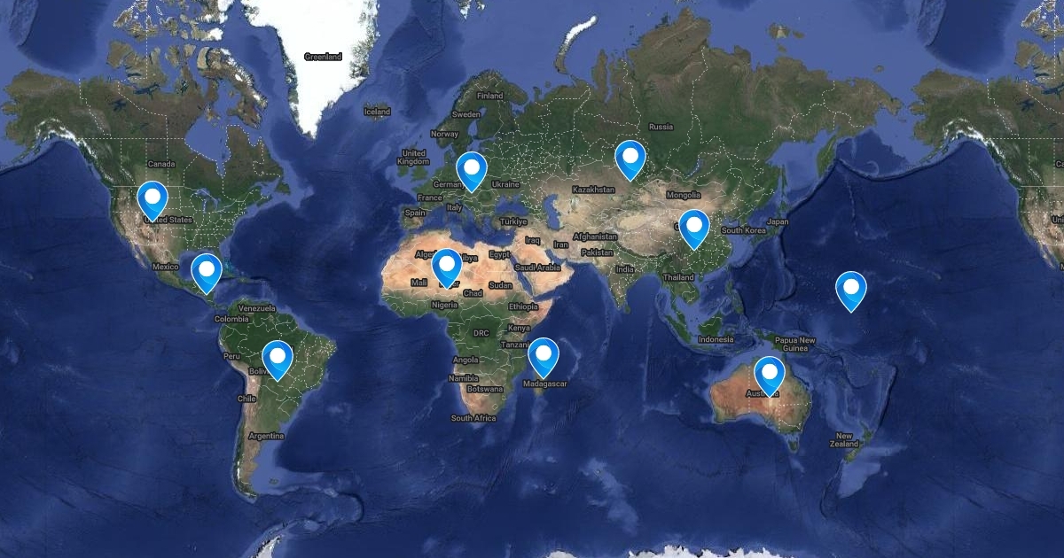 Map of highlighted spots : Scribble Maps