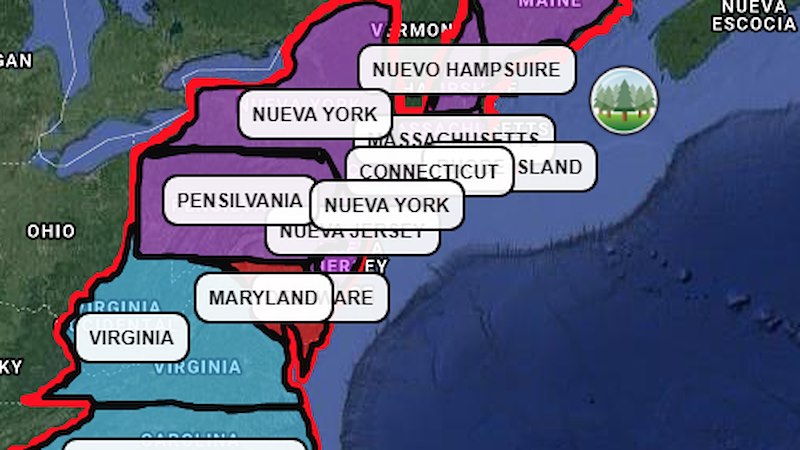 Mapa de las 13 Colonias : Scribble Maps