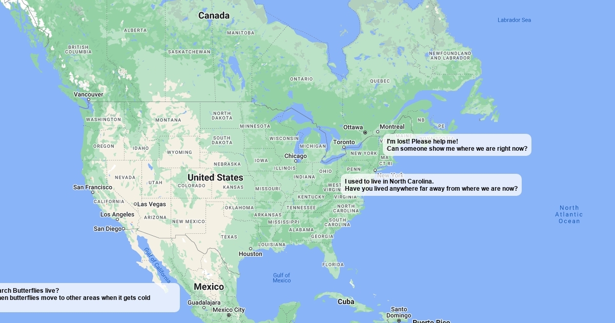 Monarch Migration Map : Scribble Maps