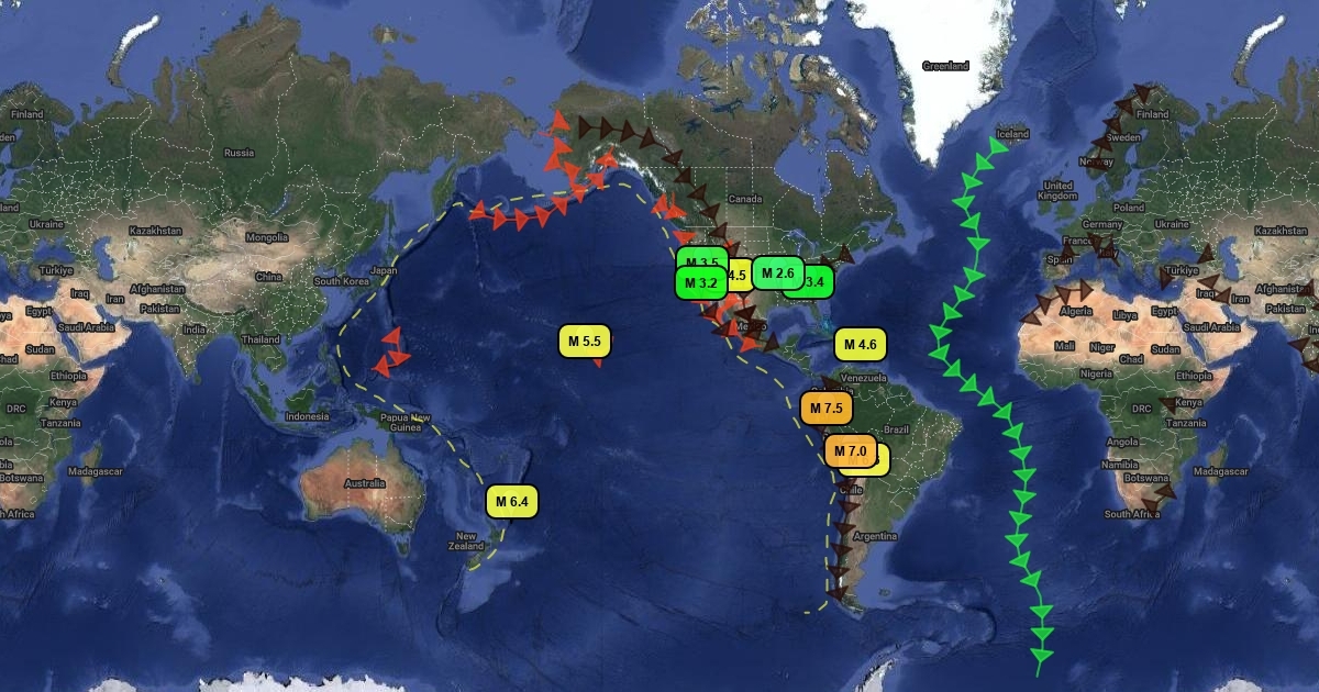 Plate tectonics, earthquakes, and volcanoes : Scribble Maps