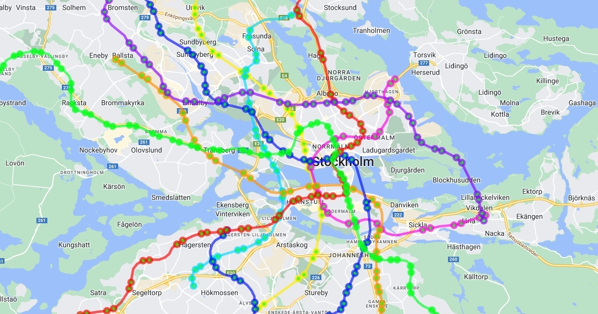 Nya tunnelbanan i Sthlm : Scribble Maps